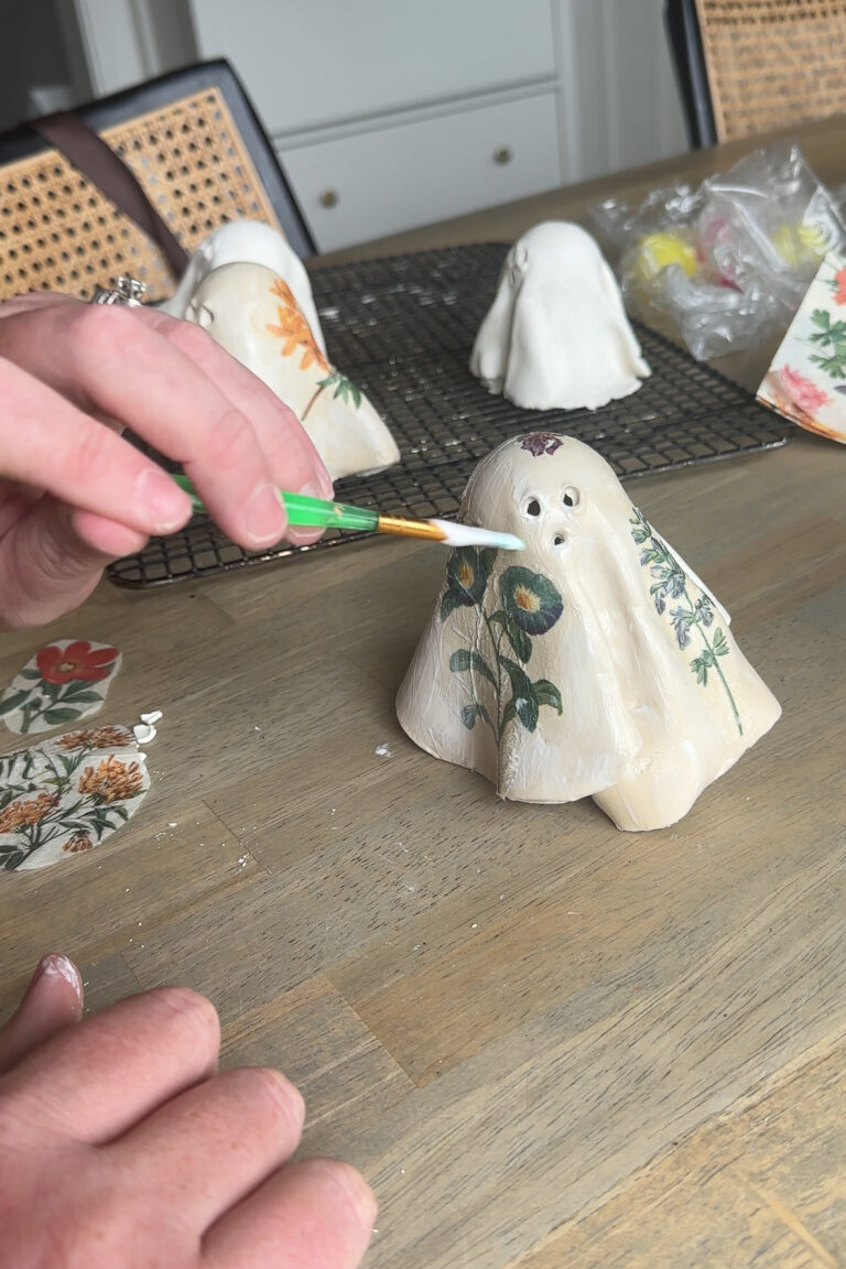 DIY Floral Clay Ghosts – Easy & Affordable Halloween Craft