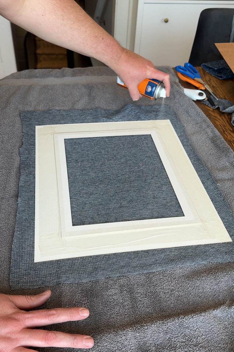 How to Cover a Photo Mat with Thrifted Fabric or Wallpaper for a Custom ...