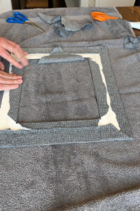 How to Cover a Photo Mat with Thrifted Fabric or Wallpaper for a Custom ...